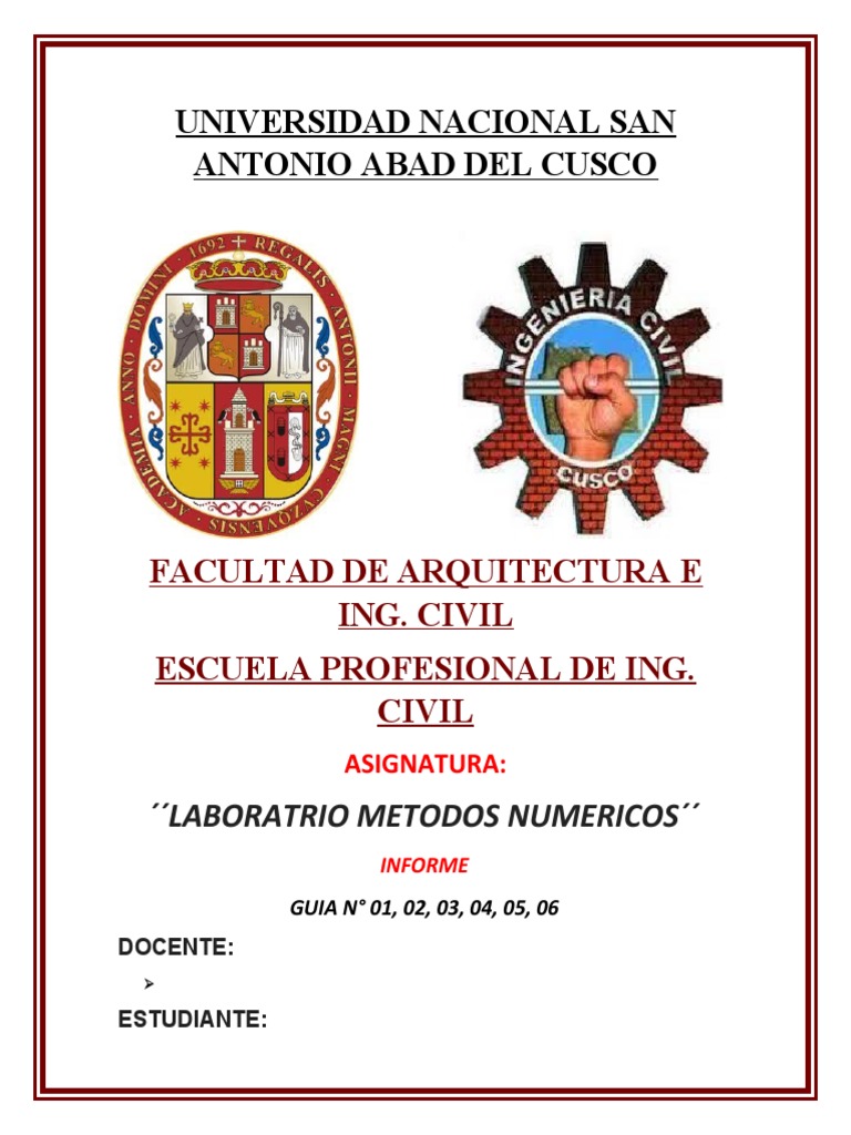 Laboratorio-Metodos Numericos MATLAB | PDF | Análisis numérico | Pi