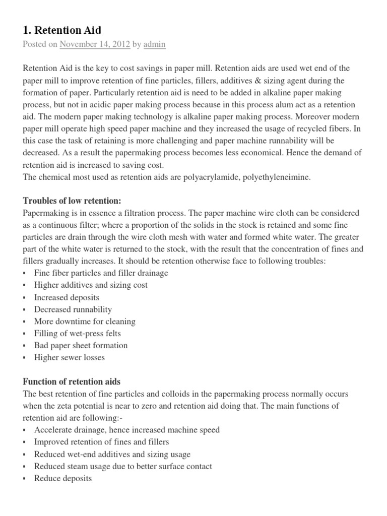 Retention Aid: Posted On November 14, 2012 by Admin | PDF | Paper ...