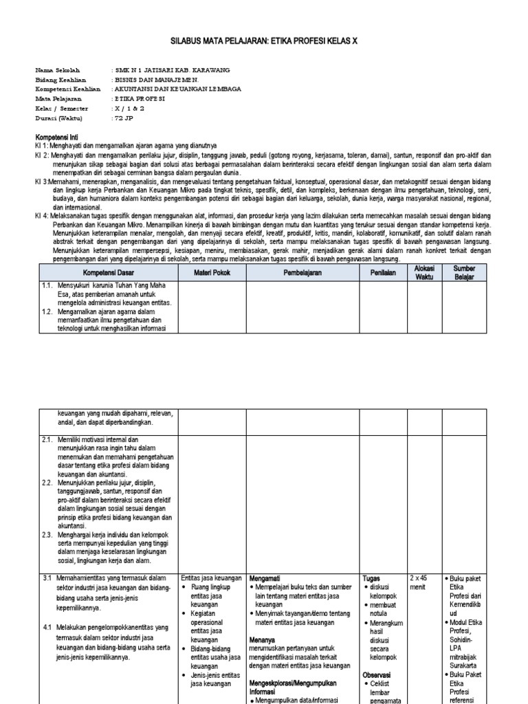 SILABUS Etika Profesi Baru-Revisi | PDF