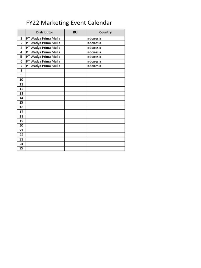 FY22 Marketing Event Calendar | PDF