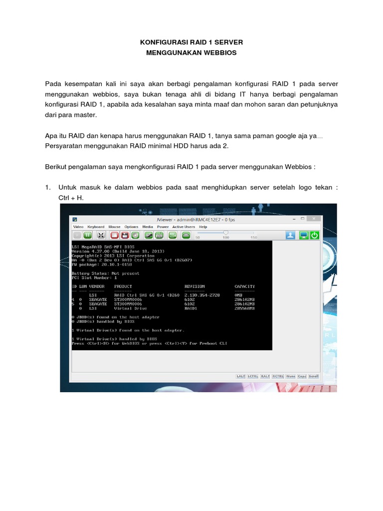 Konfigurasi RAID 1 Webbios | PDF