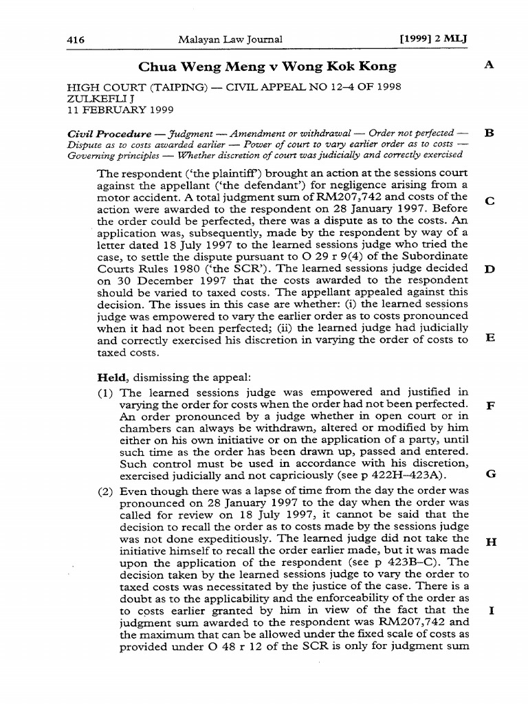 CHUA WENG MENG V WONG KOK KONG | PDF