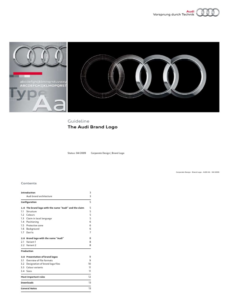 Audi Logo Guideline 2009 | PDF | Logos | Audi