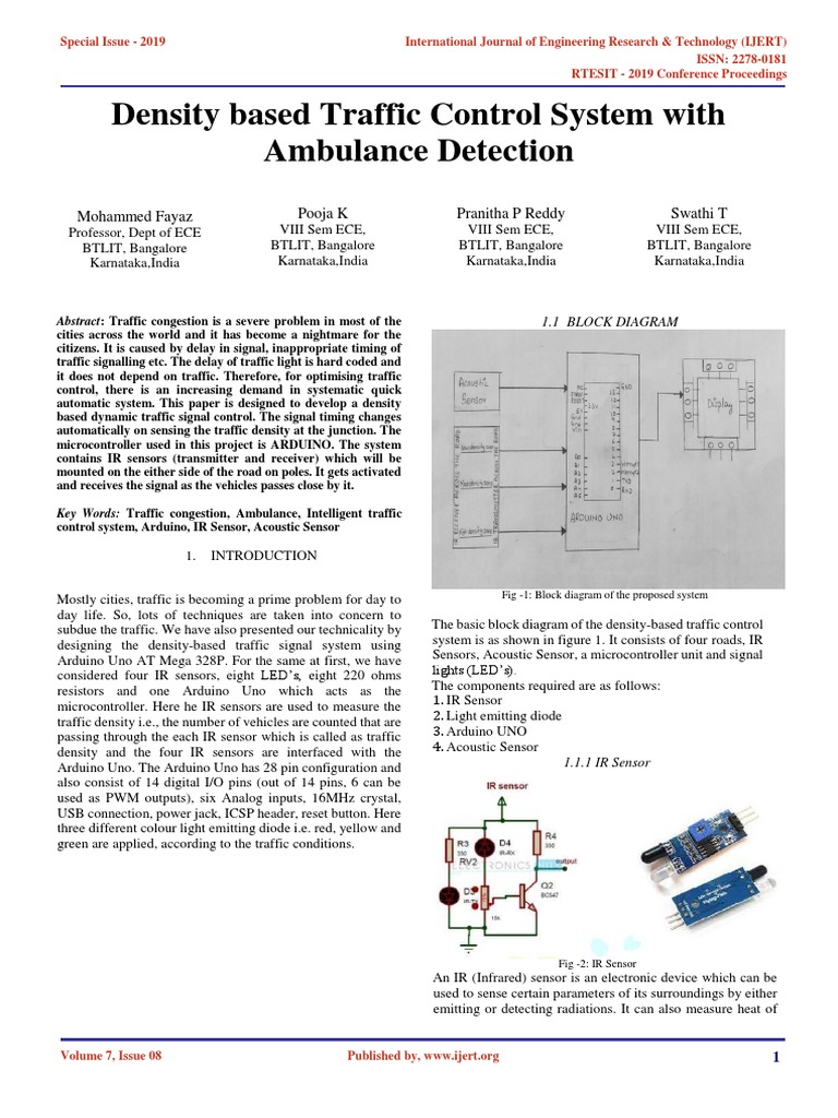 Density Based Traffic Control System With Ambulance Detection | PDF | Infrared | Sensor