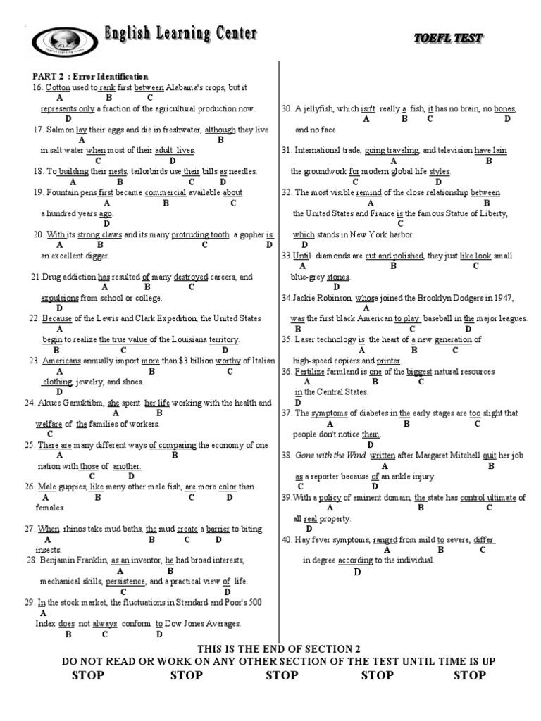 Structure (Part 2 Error Identification) | PDF | Agriculture | Business