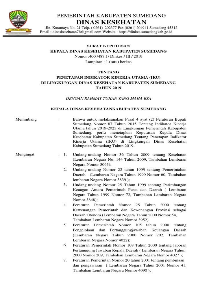 SK Iku 2019 | PDF | Bisnis | Pengelolaan Keuangan & Uang