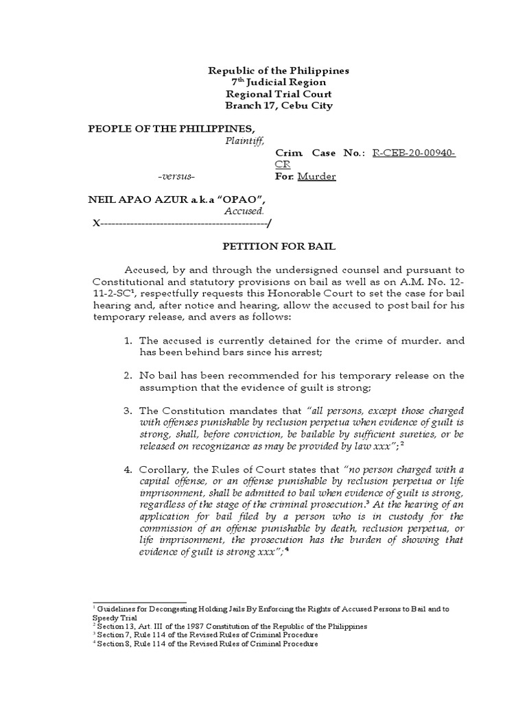 Motion To Post Bail (Rago) | Download Free PDF | Bail | Criminal Procedure In South Africa