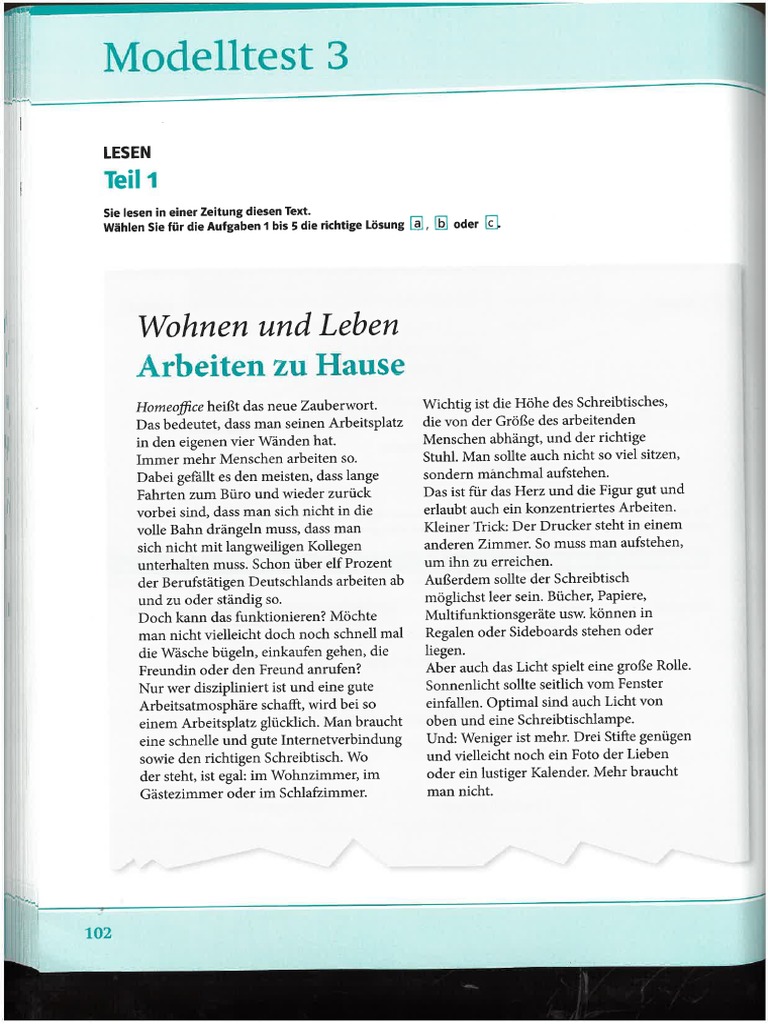 A2 Modelltest 3 | PDF