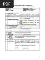 Grade 1 Lesson Plan: Ordinal Numbers | PDF | Teachers | Lesson Plan