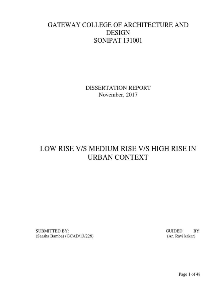 Low Rise V/S Medium Rise V/S High Rise in Urban Context | PDF ...
