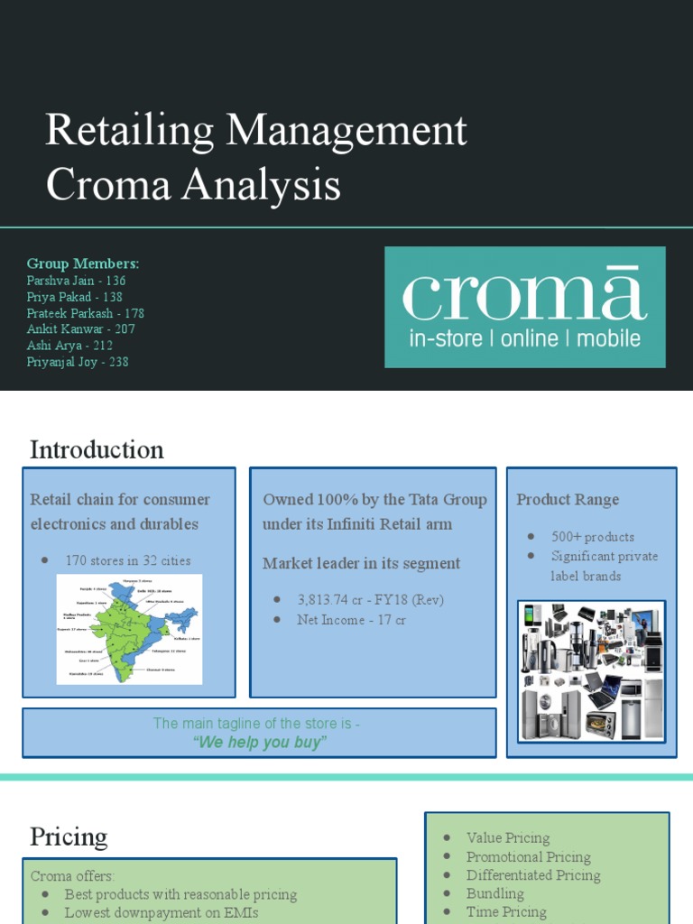 Retailing Management Croma Analysis: Group Members | PDF | Pricing | Retail