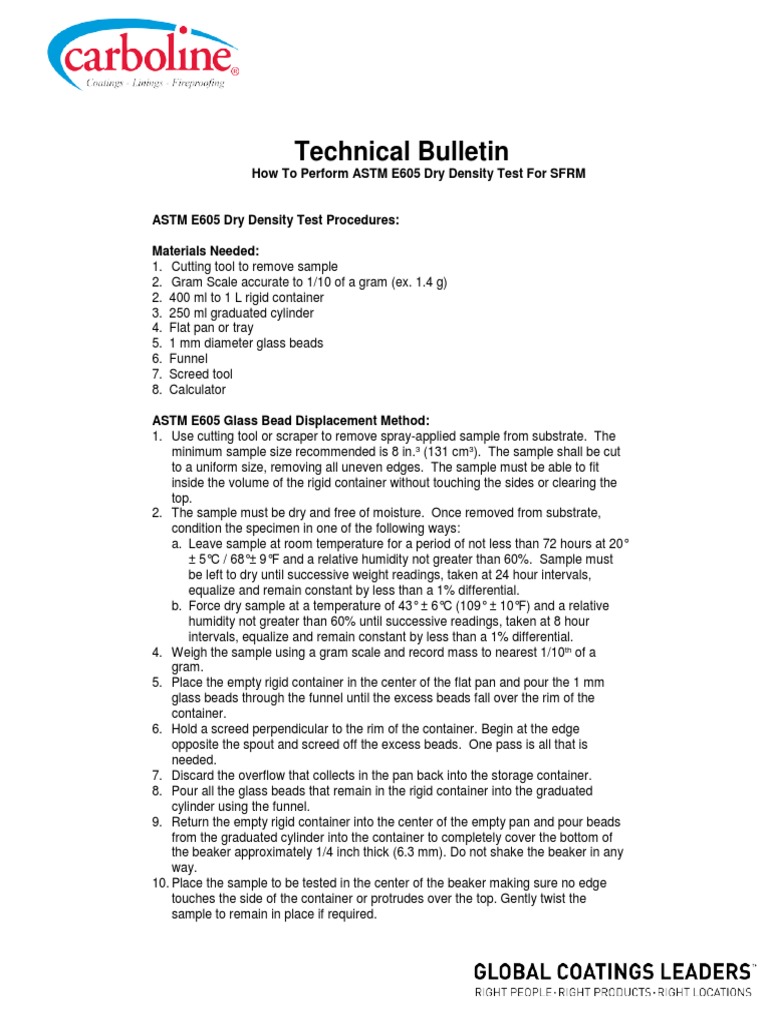 ASTM E605 Dry Density Test Guide | PDF | Density | Humidity