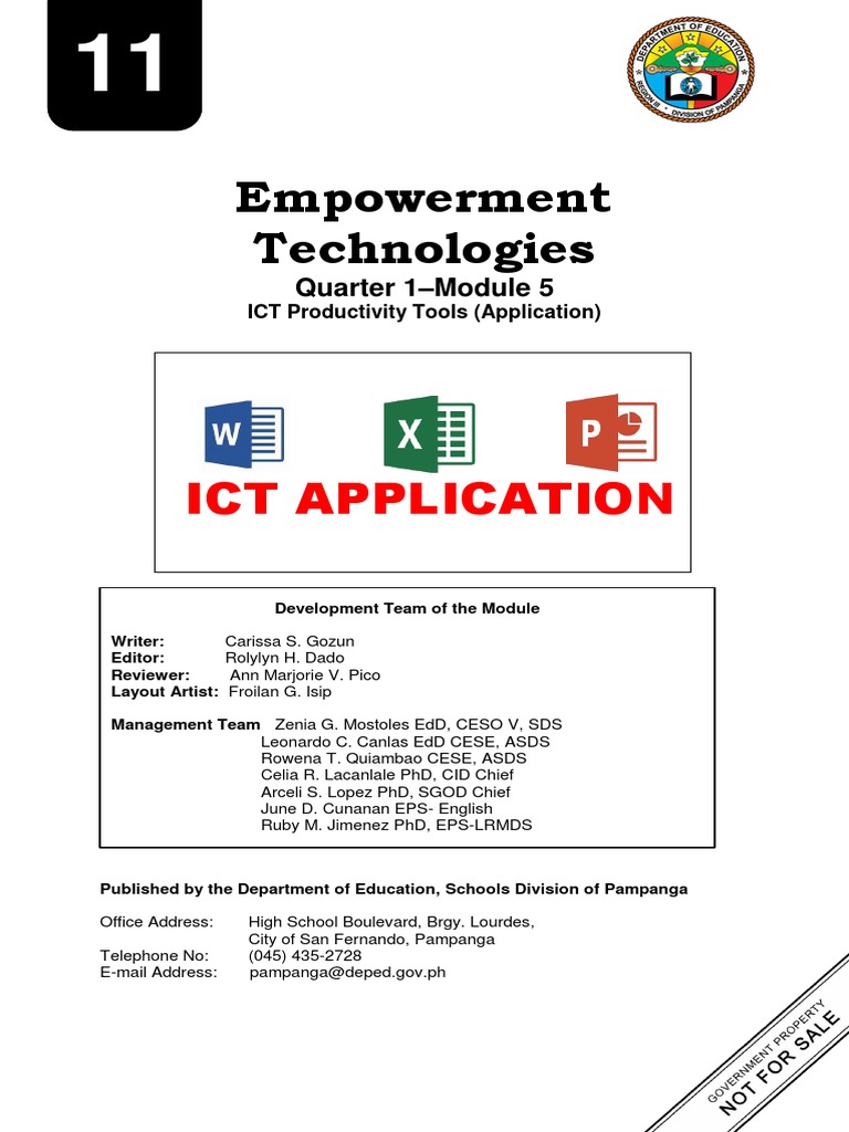 EmpTech - Q1 - Mod5 - ICT Productivity Tools (Application) | PDF ...