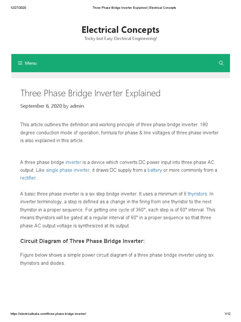 Three Phase Bridge Inverter Overview | PDF | Power Inverter | Direct ...