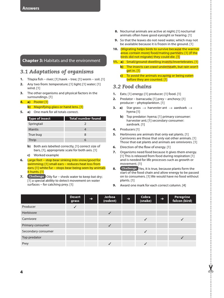 Ecology Lesson 3 Answer Key | PDF | Predation | Ecology