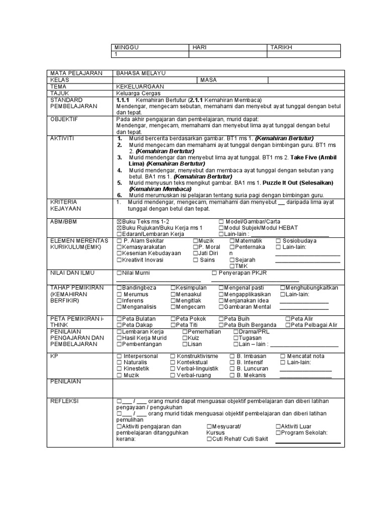 Contoh RPH Tahun 3 2019 | PDF | Karier & Perkembangan | Pengembangan Diri