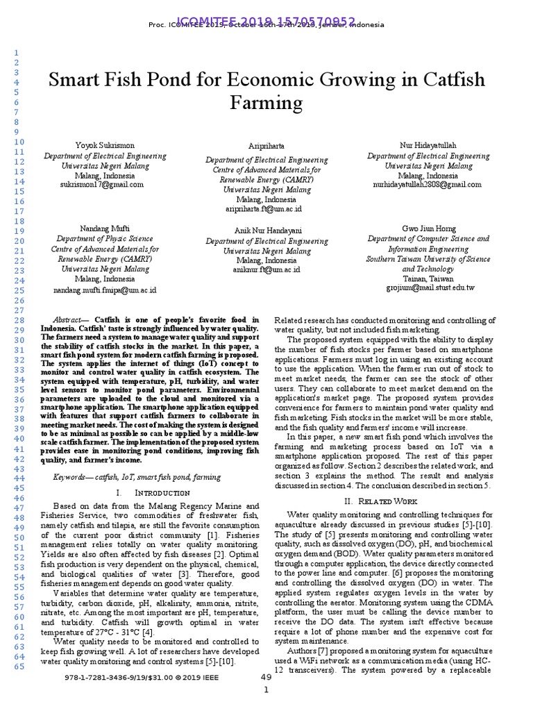 Smart Fish Pond For Economic Growing in Catfish Farming | PDF ...