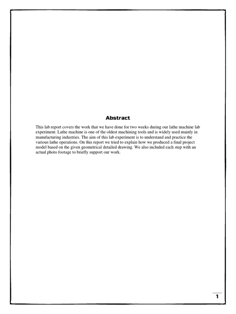 Mechanical Work Shop Lab Report | PDF | Machining | Metalworking