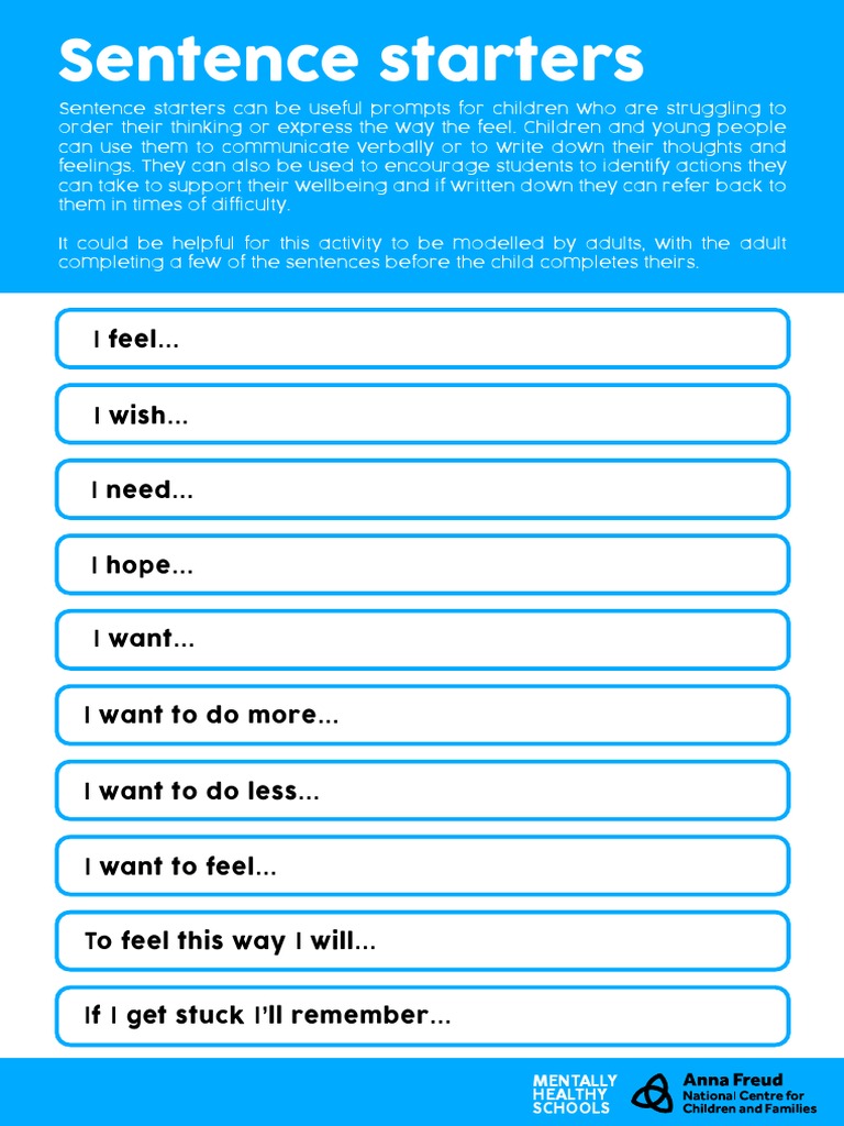 Sentence Starters | PDF