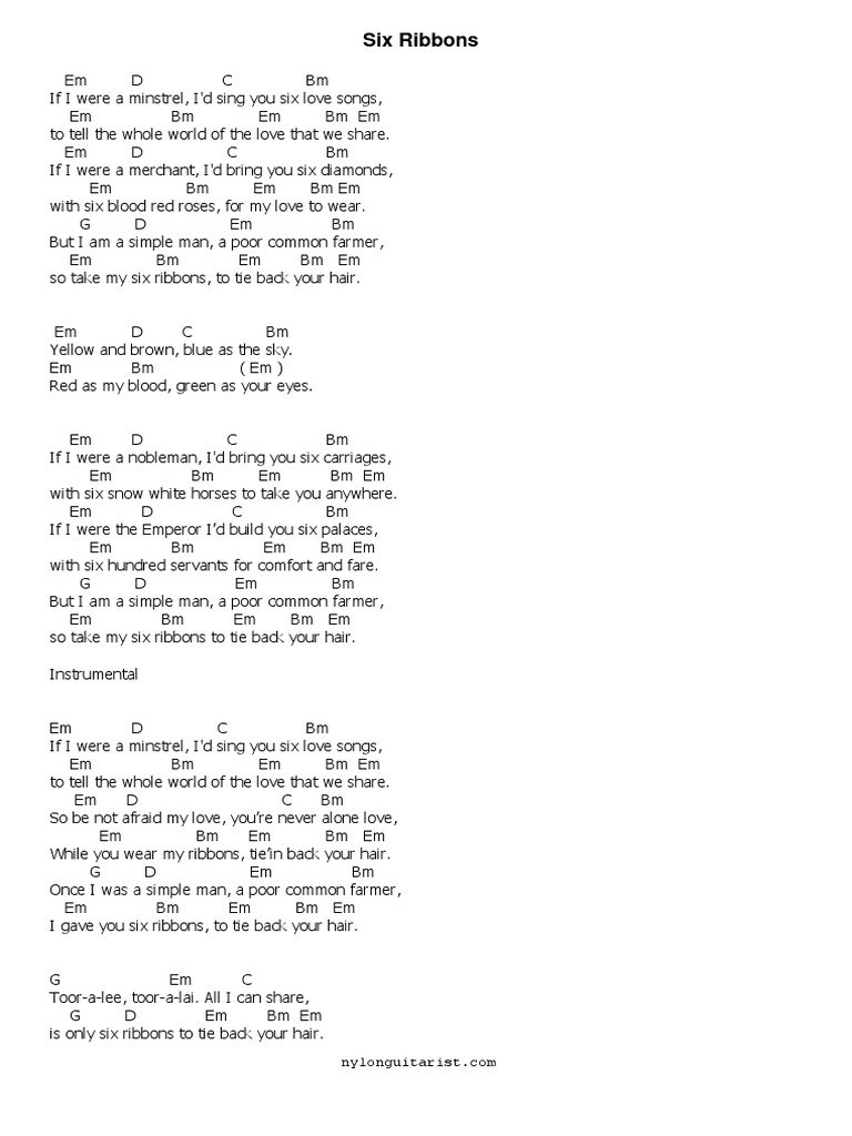 Six Ribbons Songsheet | PDF