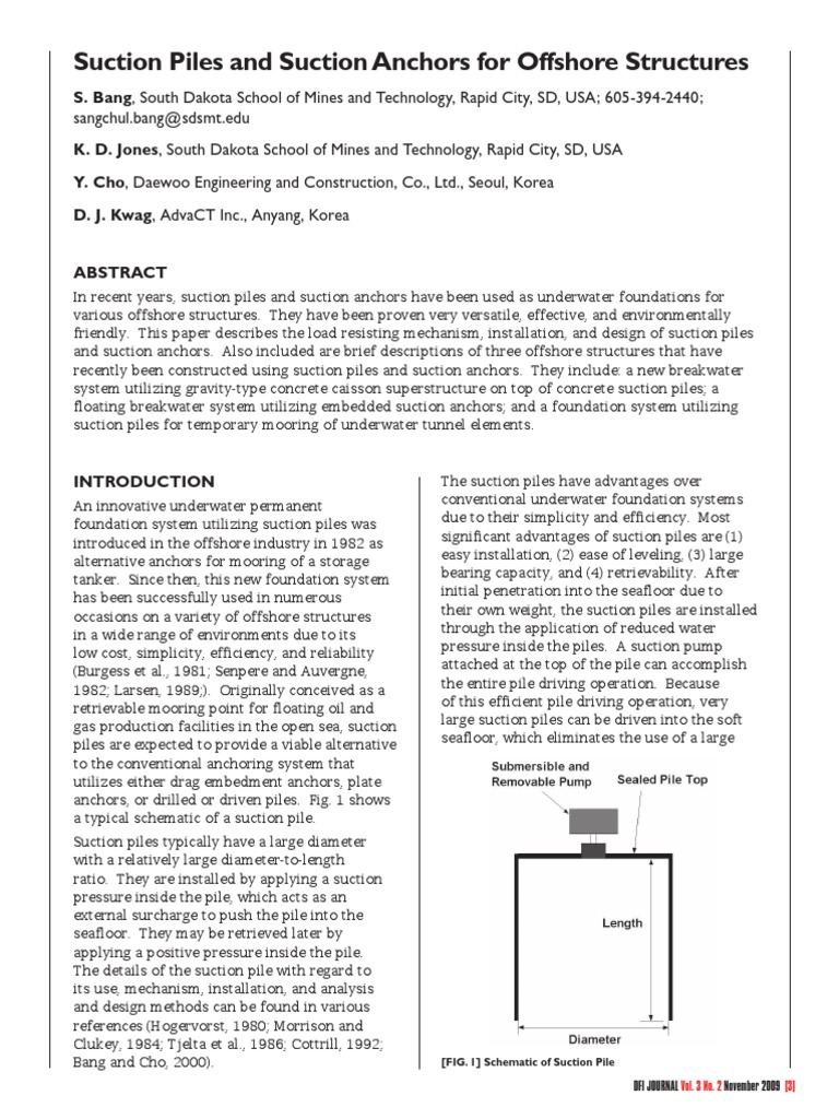 Suction Piles and Suction Anchors For Offshore Structures: Sangchul ...