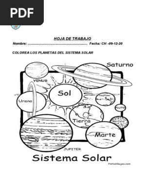 Diagrama Del Sistema Solar En Blanco