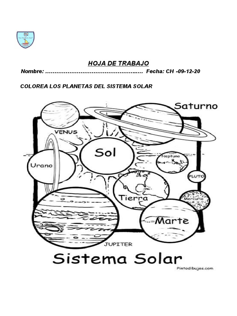 Hojas De Trabajo Del Sistema Solar Elemental