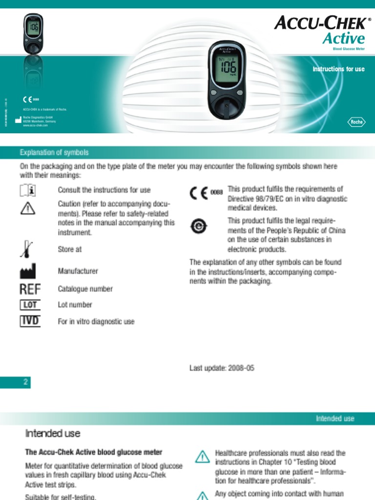 Instructions For Use: Blood Glucose Meter | PDF | Clinical Medicine ...