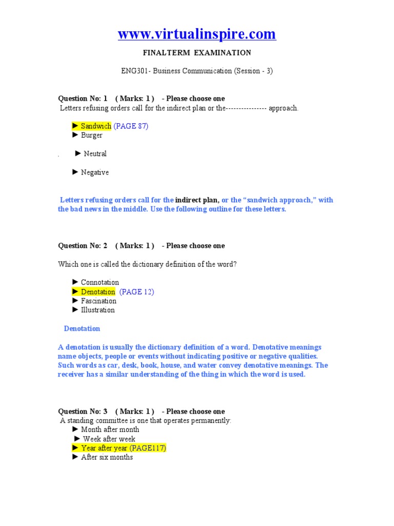 Eng301 Finalterm Solved Paper 1 | PDF | Paragraph | Punctuation
