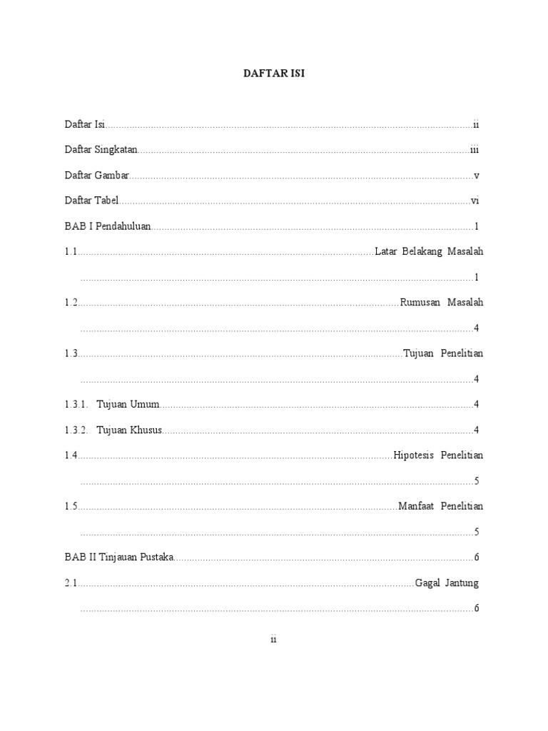 DAFTAR ISI, Singkatan, GAMBAR, Tabel | PDF