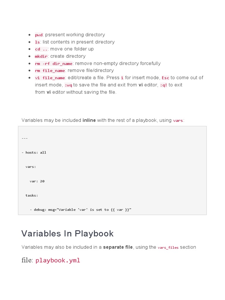 Ansible Chors Content | PDF | Scope (Computer Science) | Variable (Computer Science)