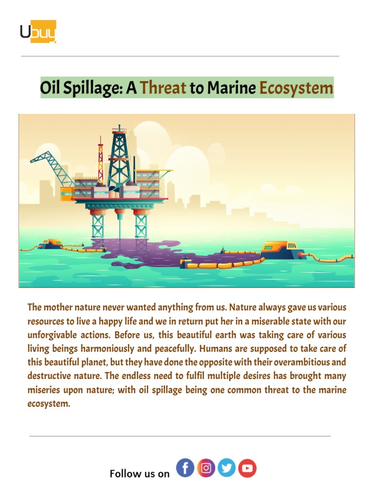 Oil Spillage A Threat To Marine Ecosystem | PDF | Oil Spill ...