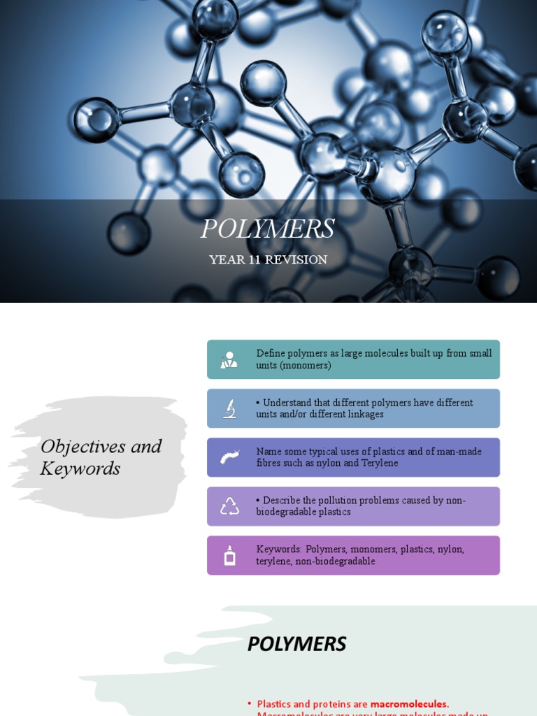 Polymers: Year 11 Revision | PDF | Polymers | Polymerization