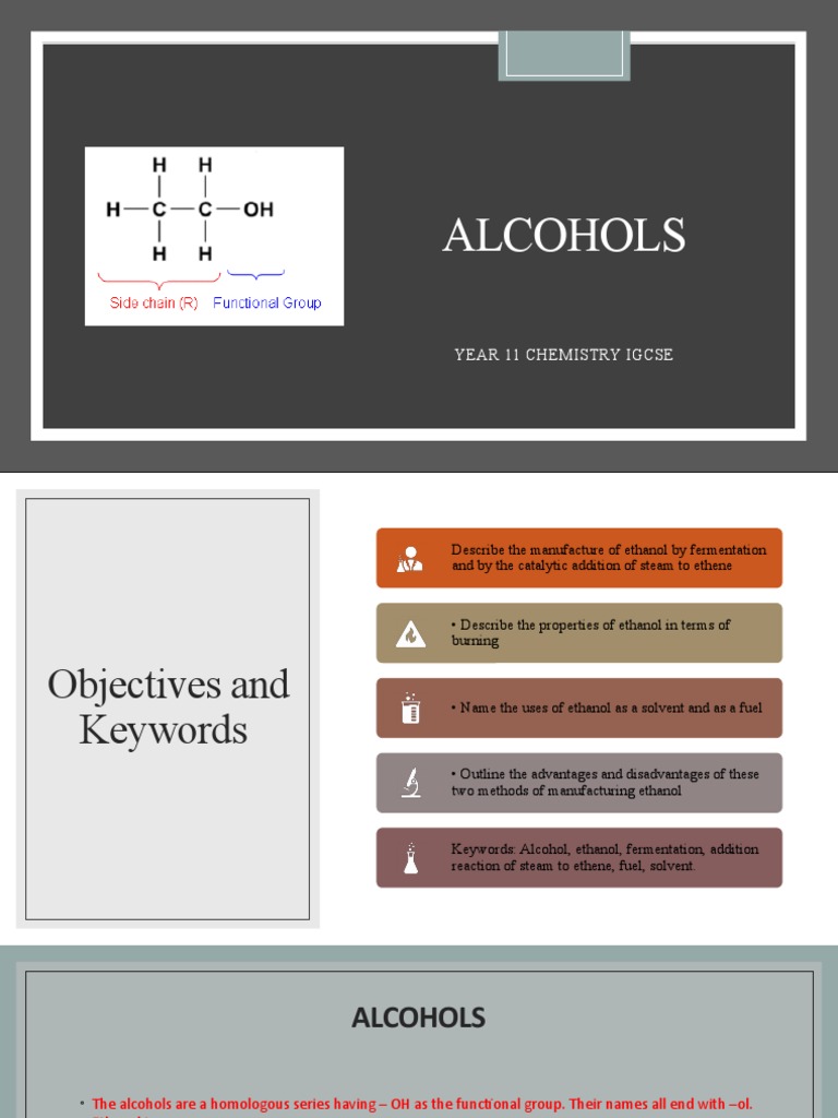 Alcohols: Year 11 Chemistry Igcse | Download Free PDF | Ethanol ...