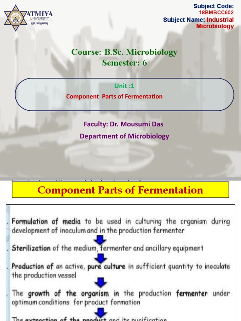 Component Parts of Fermentation | PDF | Fermentation | Biochemistry