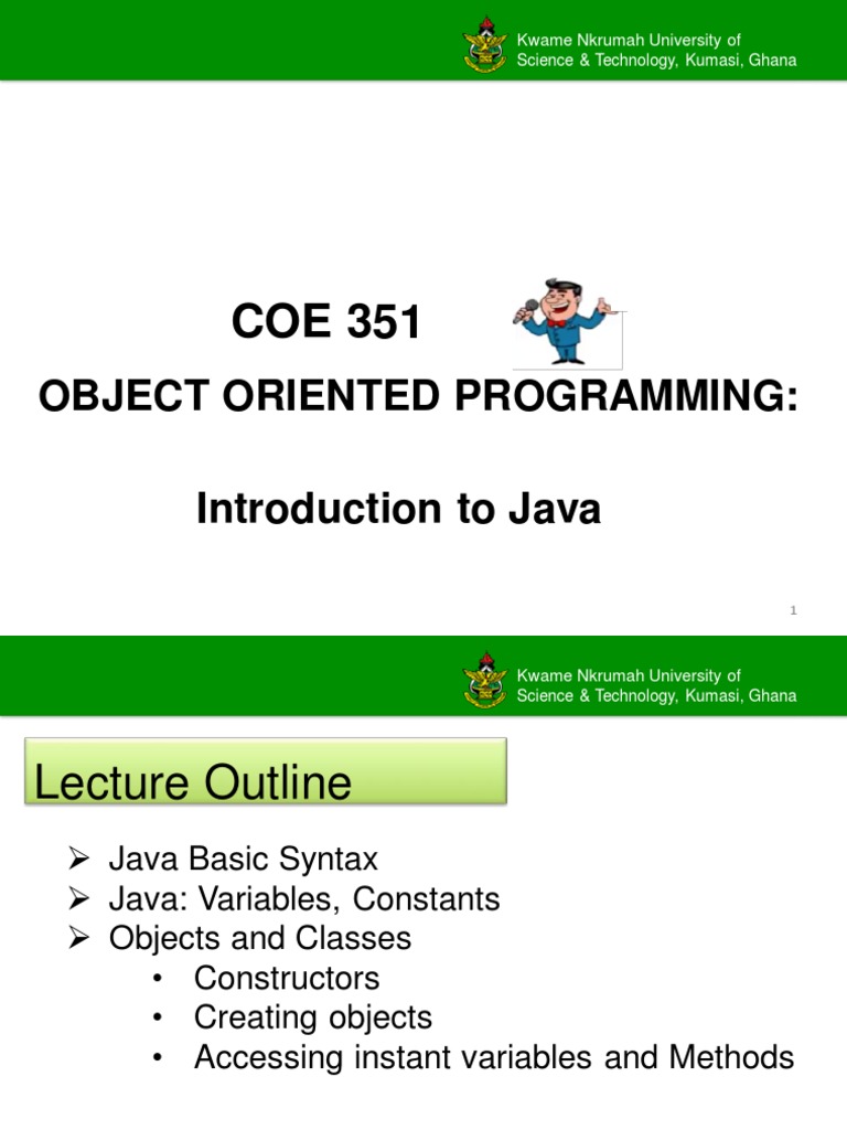 Object Oriented Programming: Introduction To Java: Kwame Nkrumah University of | PDF ...