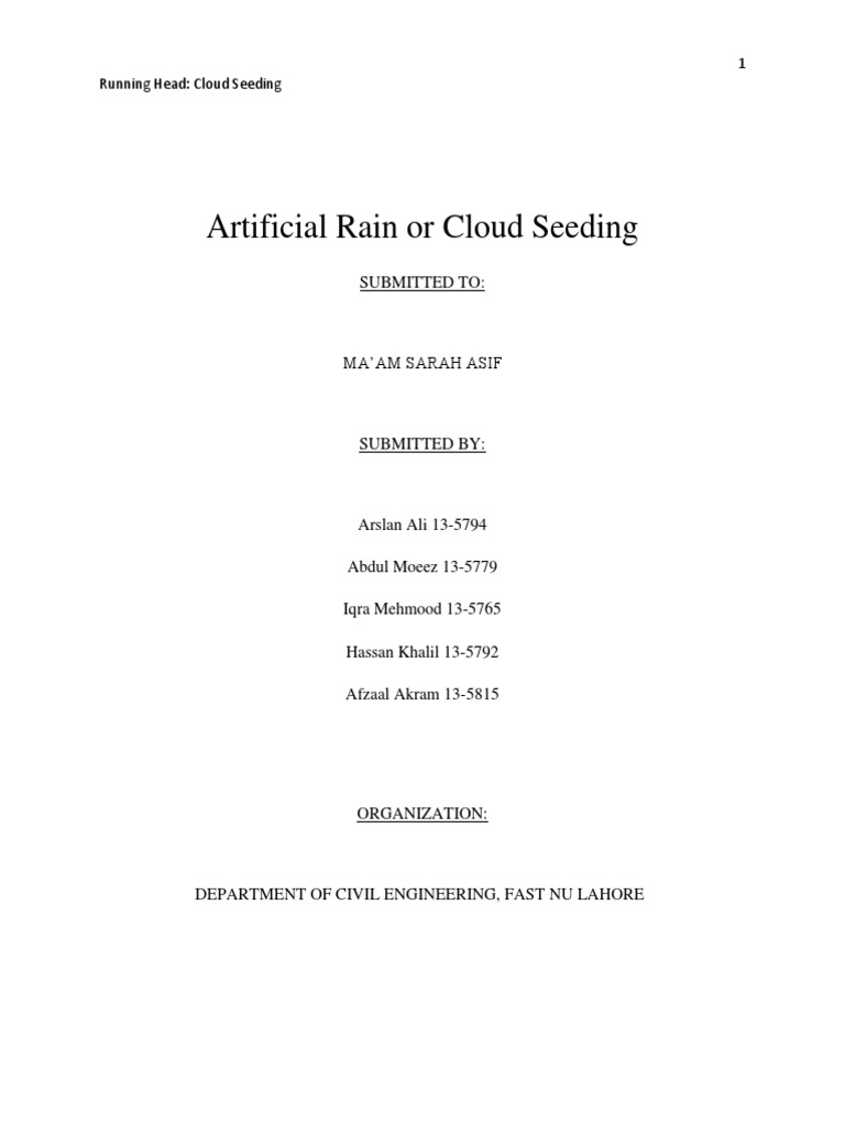 Cloud Seeding: Process and Impact | PDF | Precipitation | Rain