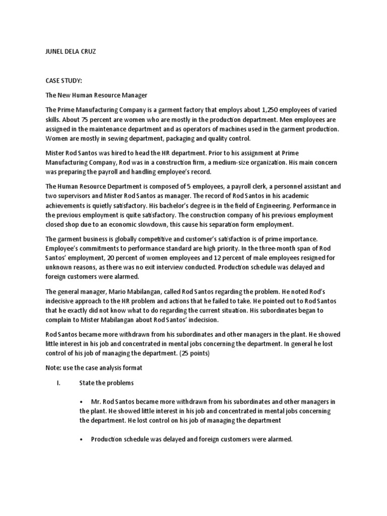 Module 1 Case Study (Junel Dela Cruz) | PDF | Human Resource Management ...