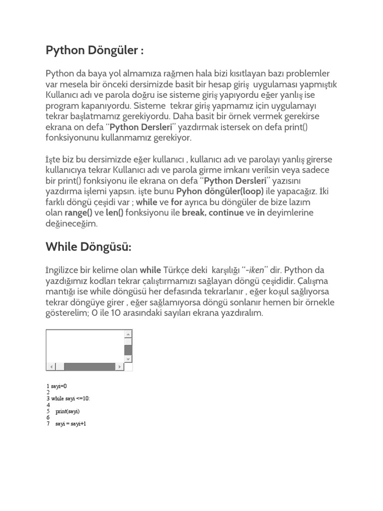 6 Ders Python Döngüler Pdf