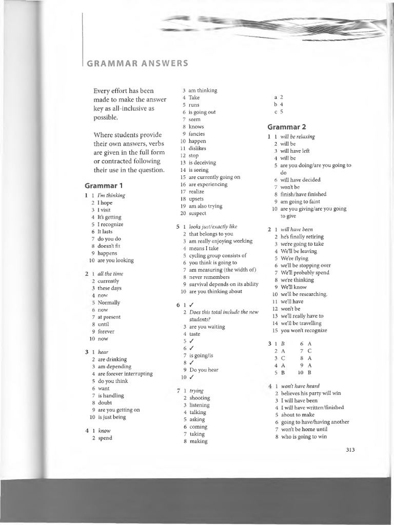 Grammar Answer Key B1 Level | PDF | Nature