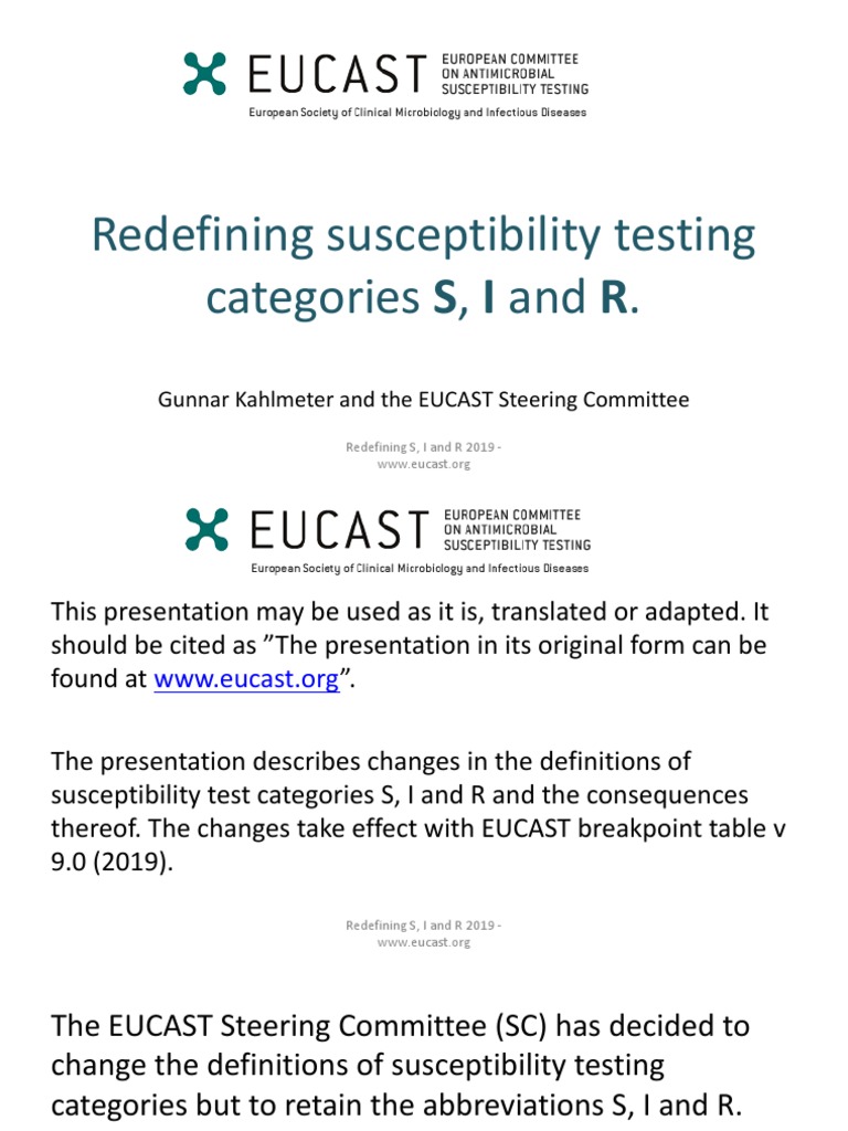 Redefining Susceptibility Testing Categories S, I and R.: Gunnar ...