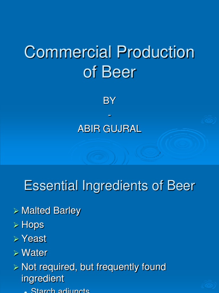 Commercial Production of Beer | PDF | Brewing | Malt