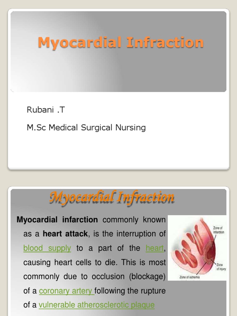Myocardial Infraction | PDF | Myocardial Infarction | Atherosclerosis