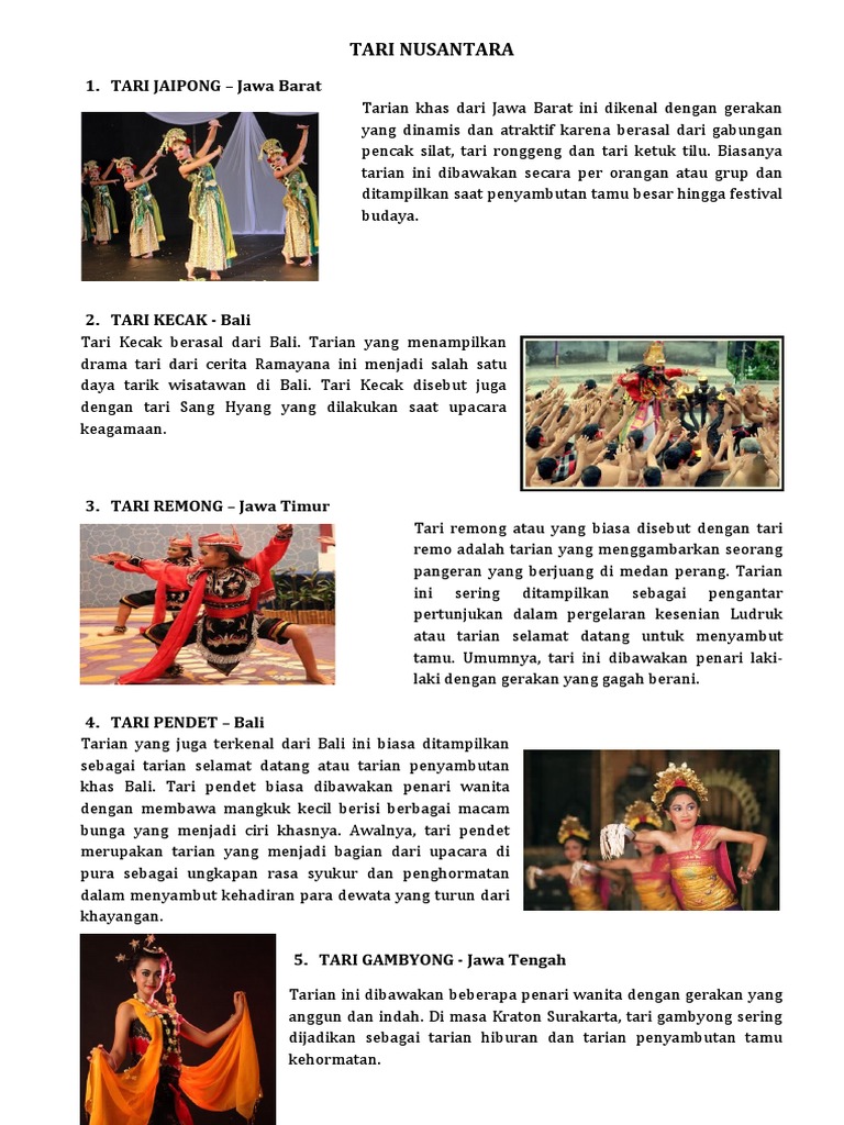 10 Tari Nusantara Dan Tari Mancanegara | PDF