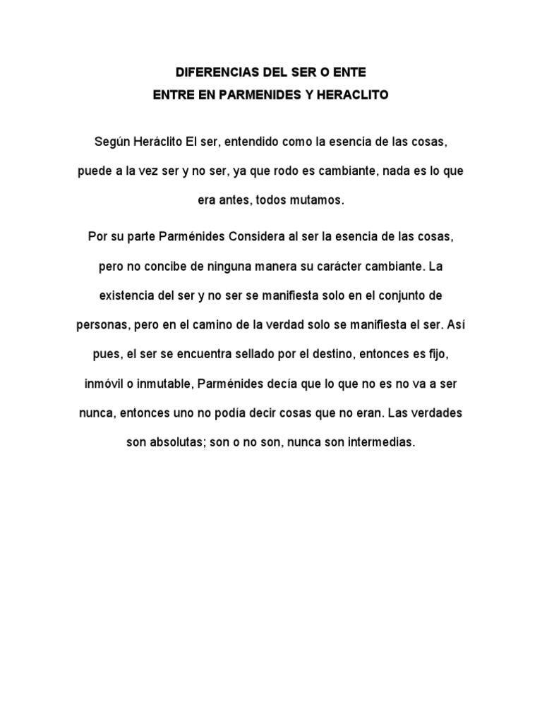 Diferencias entre Ser y Ente en Filosofía | PDF