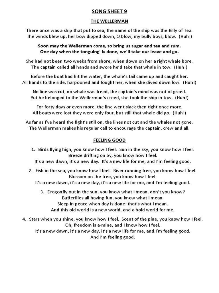Song Sheet 9 | PDF