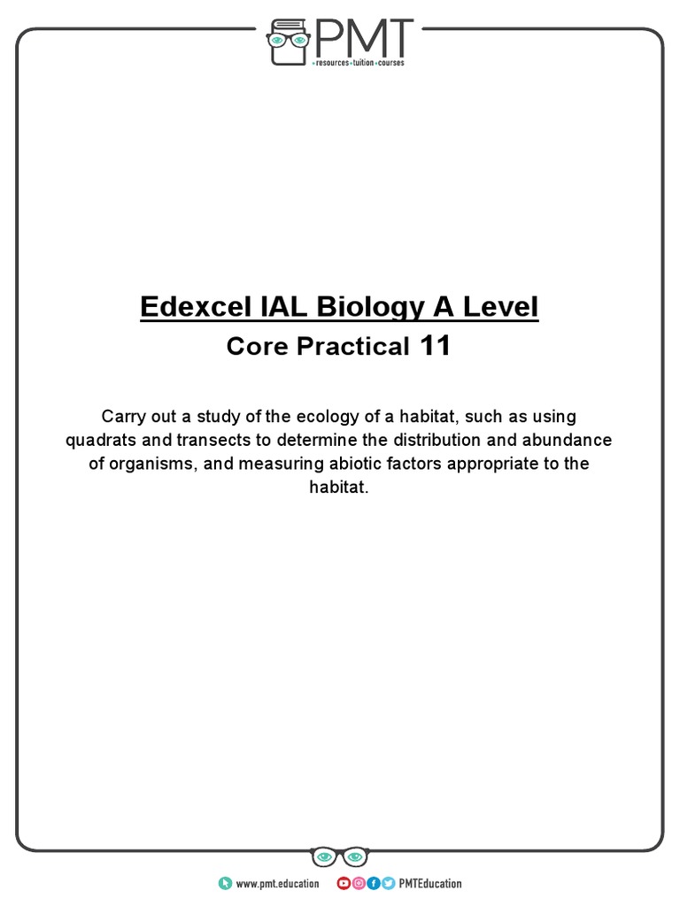 Edexcel IAL Biology A Level 11: Core Practical | PDF | Correlation And ...