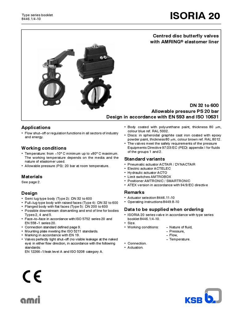 ISORIA 20 Brochure | PDF | Valve | Gas Technologies