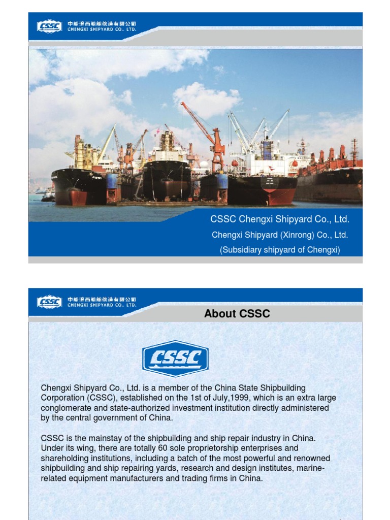 Chengxi Shipyard Presentation | PDF | Ships | Oil Tanker