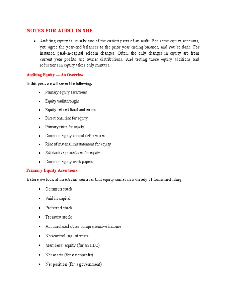 Audit of SHE Concepts | PDF | Retained Earnings | Equity (Finance)